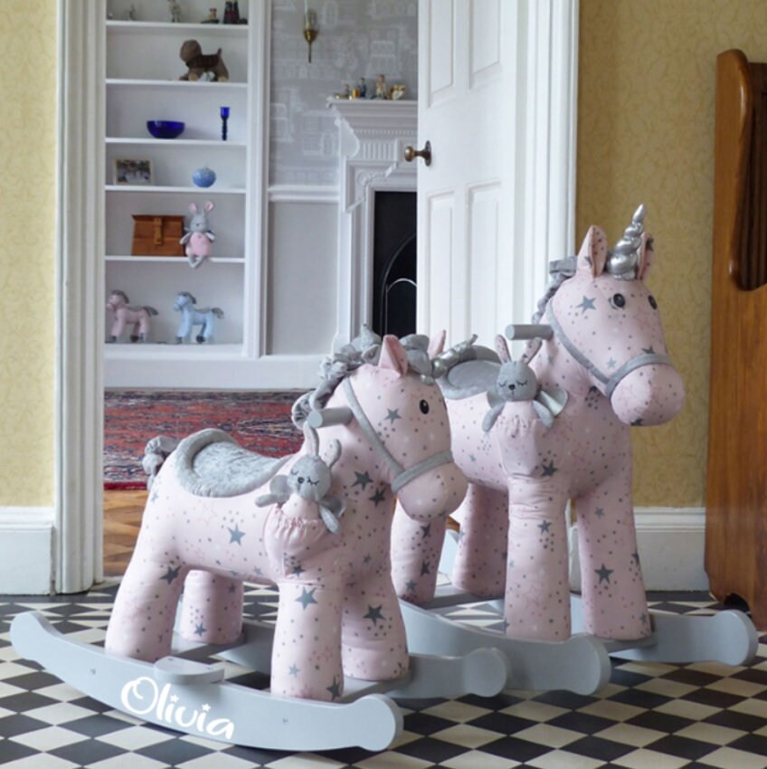 Personalised Pink Unicorn Rocking Horse - Etsy