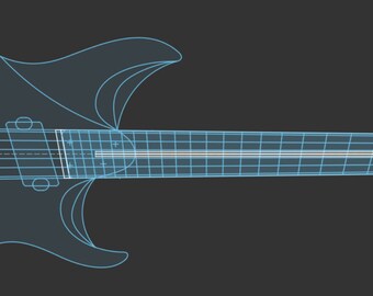 3D Guitar Model M6 .dxf File - Etsy UK