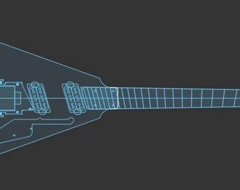 3D Guitar Model M6 .dxf File - Etsy UK
