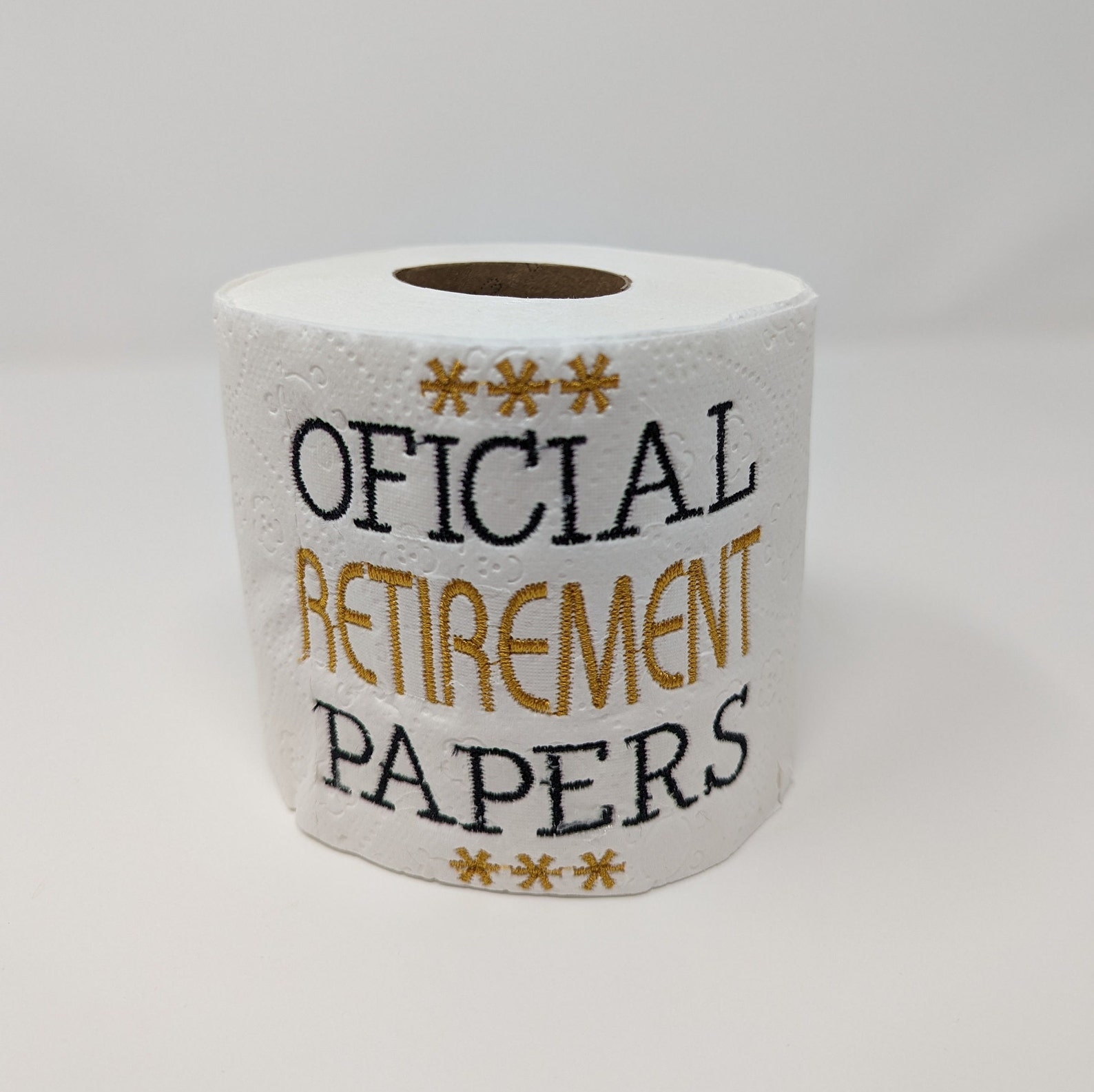 Official Retirement Papers Funny Toilet Paper, Embroidery Saying ...