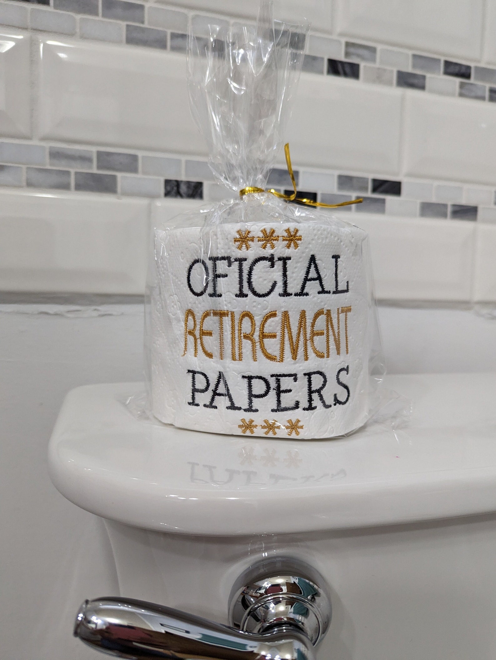 Official Retirement Papers Funny Toilet Paper, Embroidery Saying ...