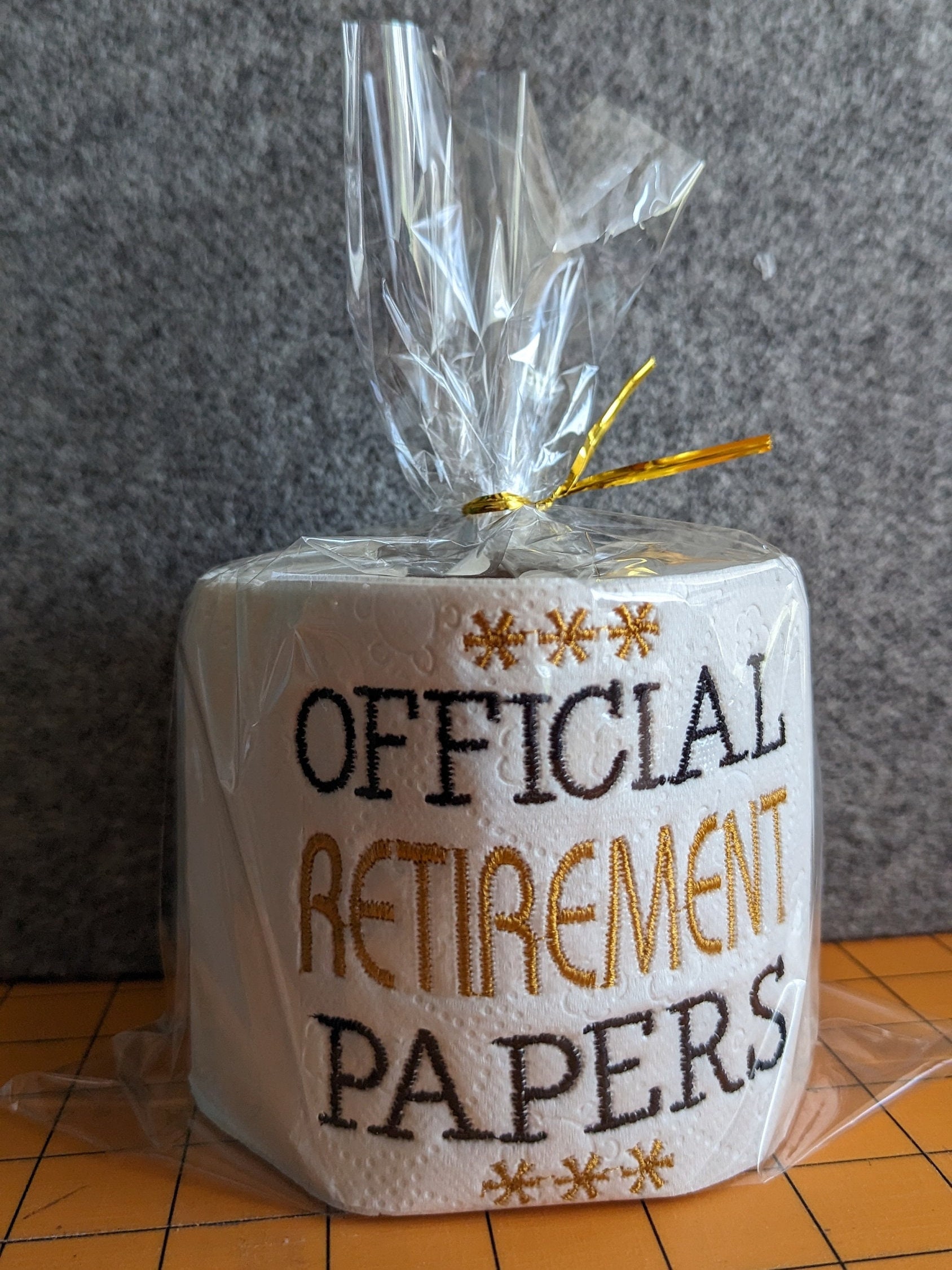 Official Retirement Papers Funny Toilet Paper, Embroidery Saying ...