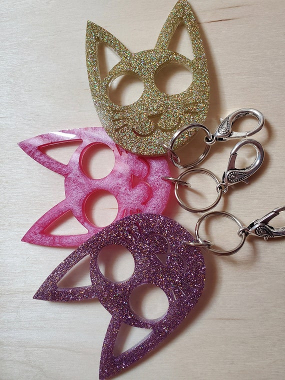 Glitter Kitty Keychain | Etsy