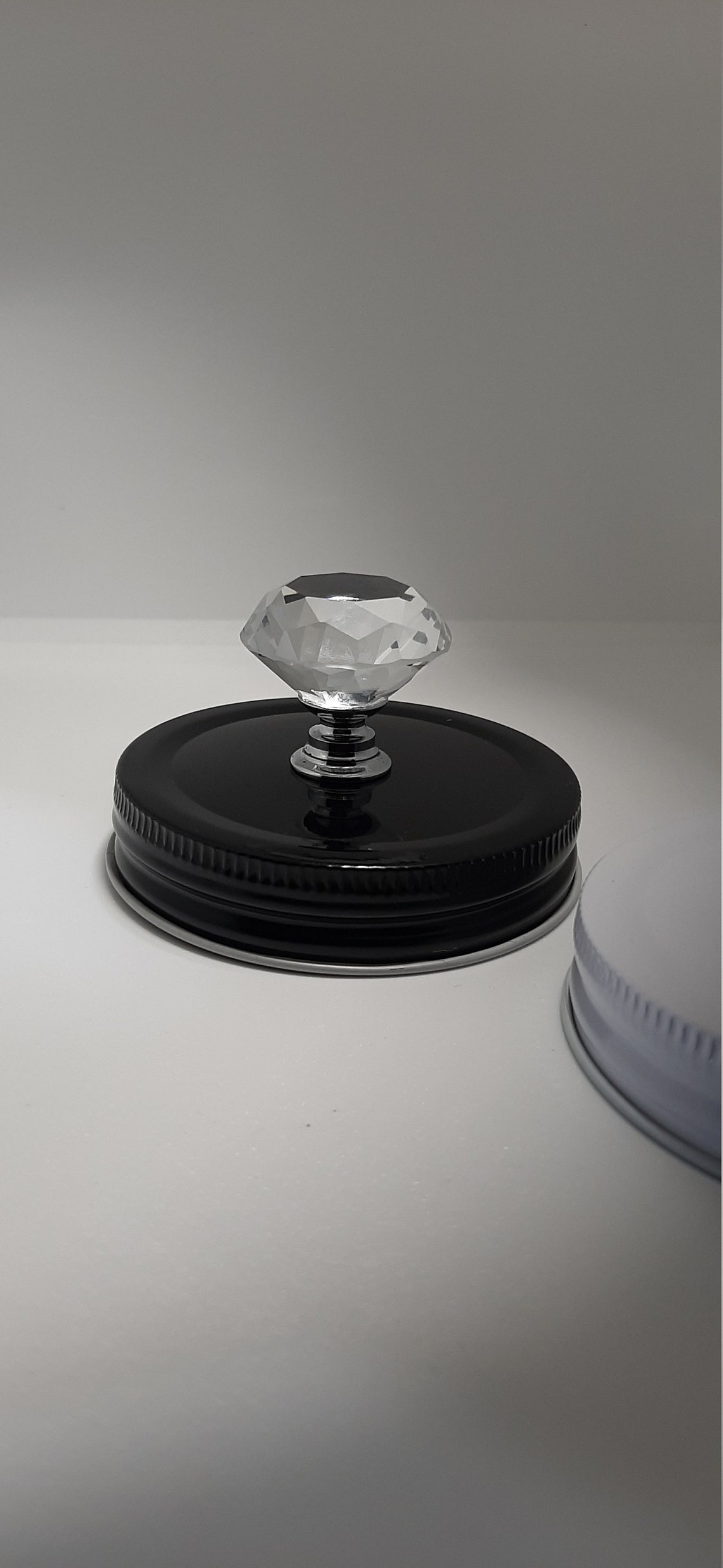 Crystal knob decorative Mason jar lid | Etsy