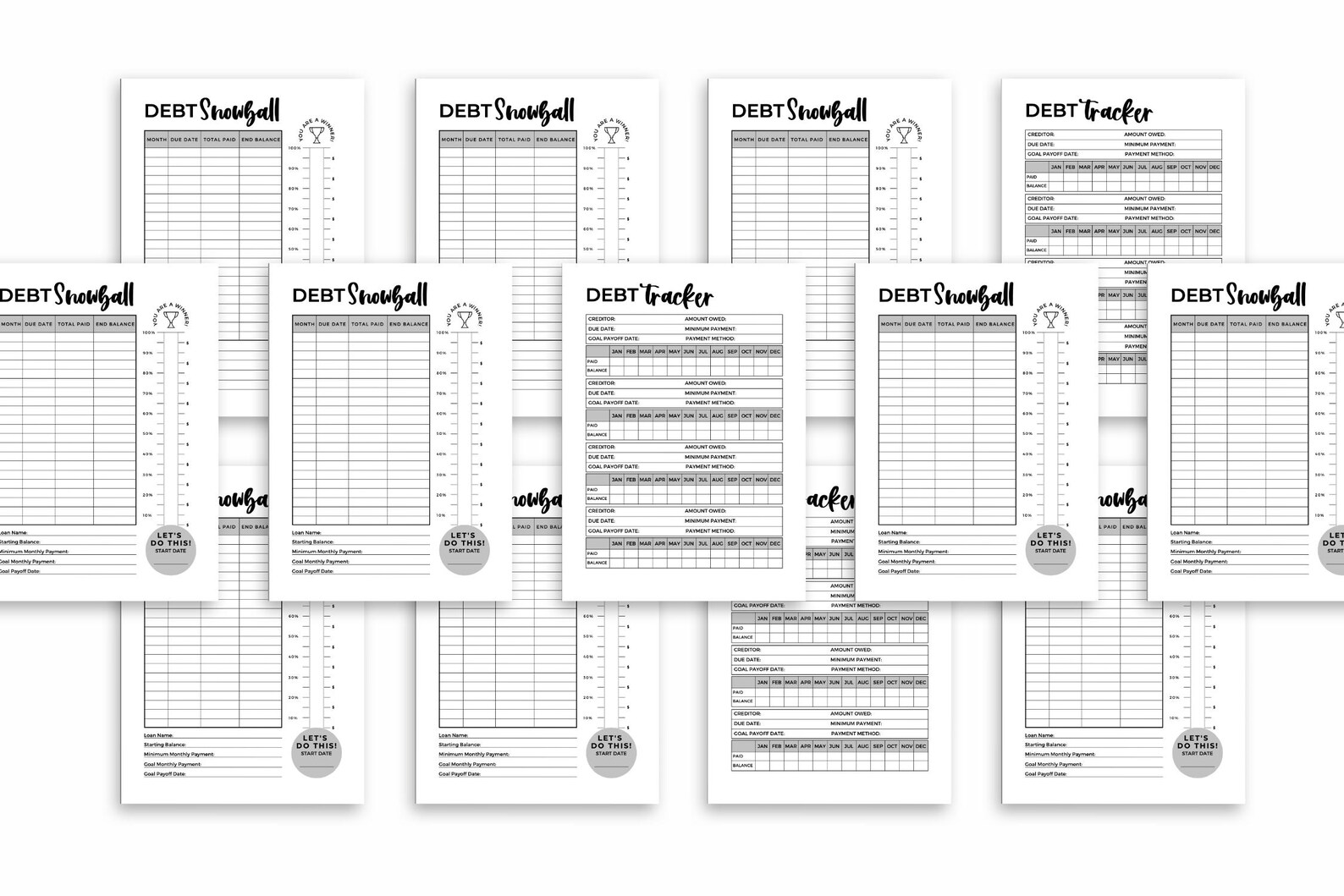 Debt Snowball Tracker Printable | Debt Payoff Planner, Snowball Method ...