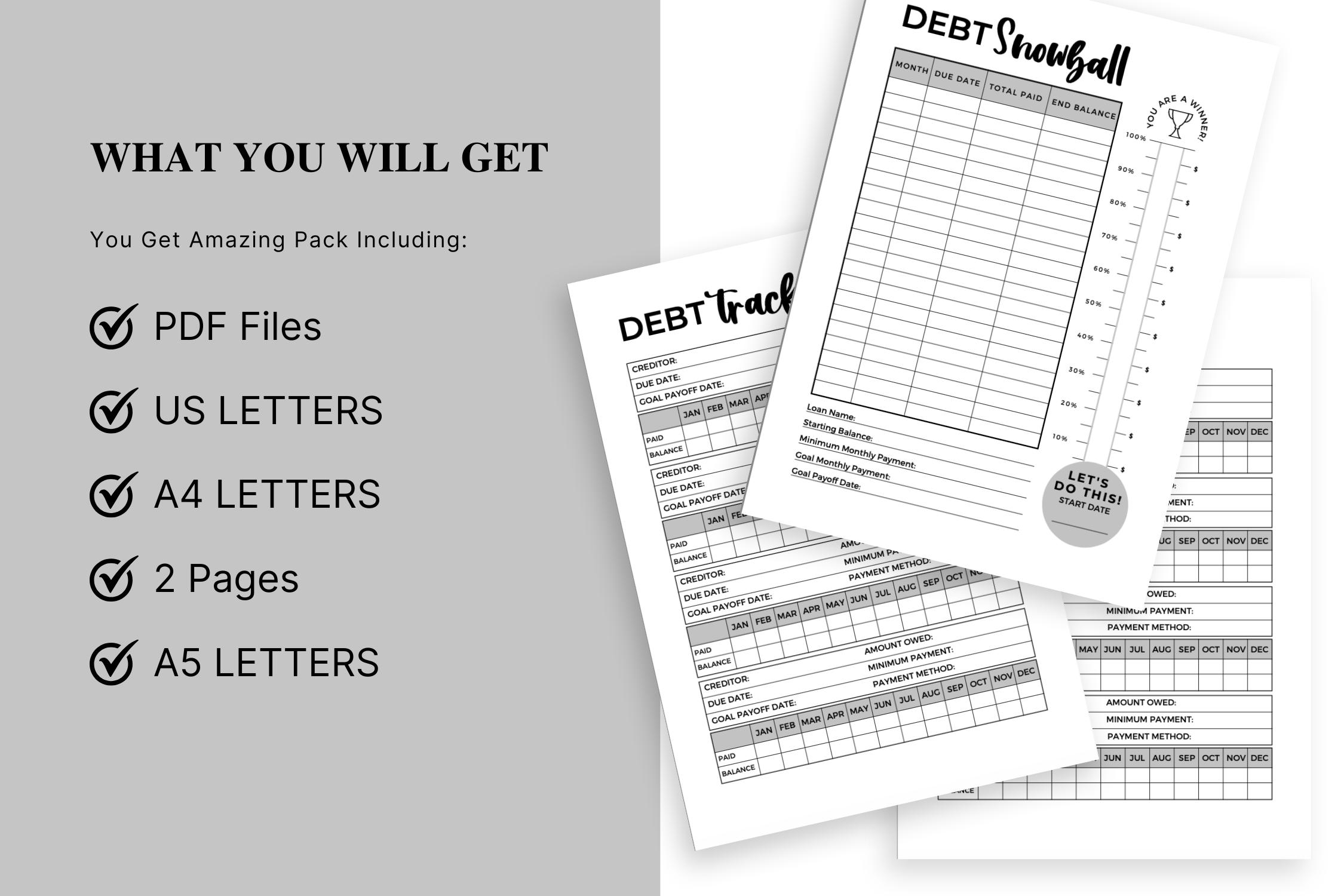 Debt Snowball Tracker Printable | Debt Payoff Planner, Snowball Method ...