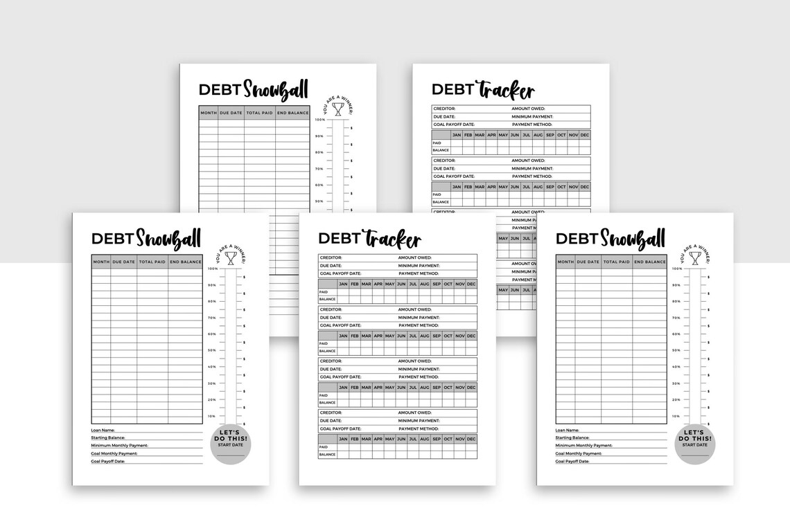 Debt Snowball Tracker Printable | Debt Payoff Planner, Snowball Method ...