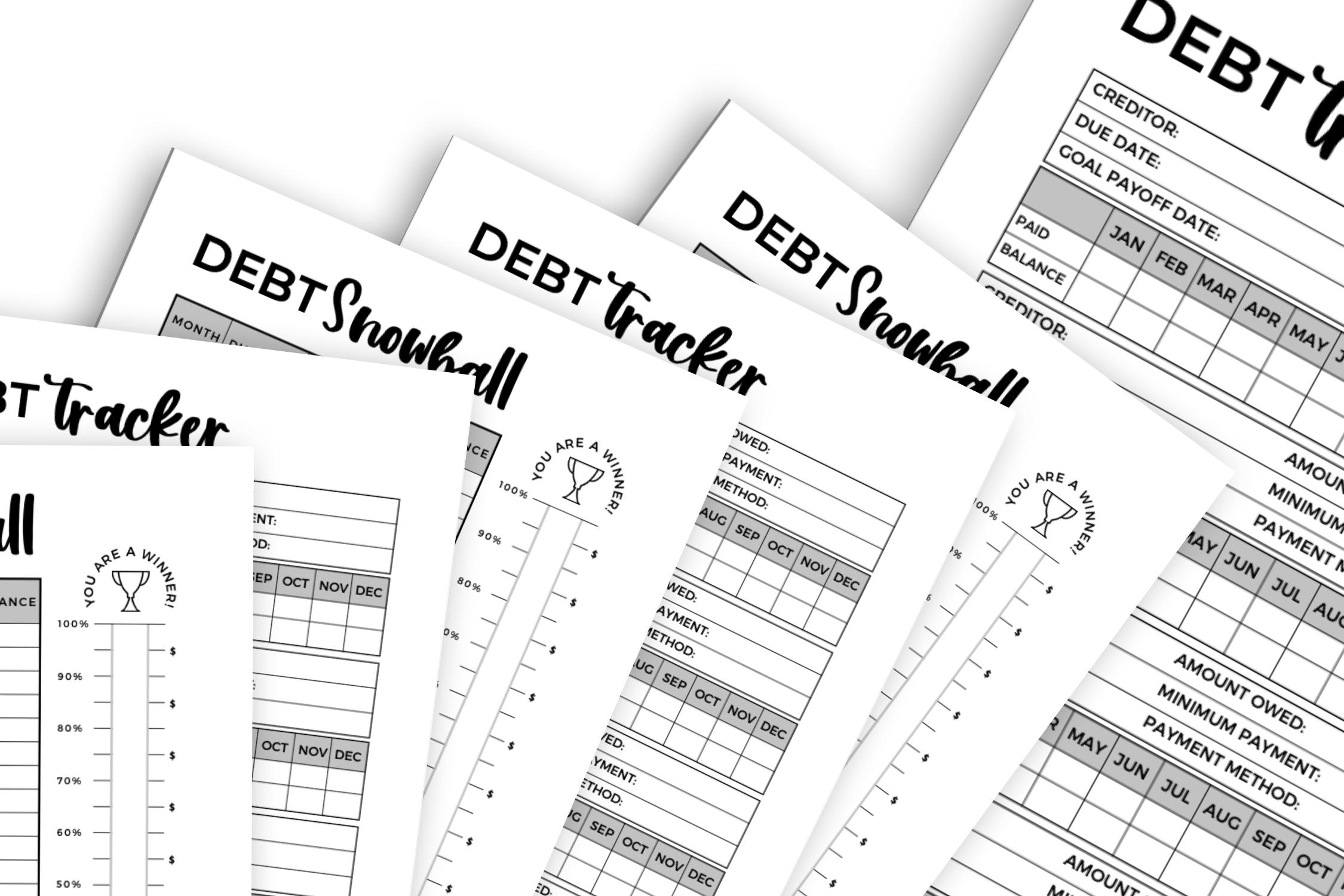Debt Snowball Tracker Printable | Debt Payoff Planner, Snowball Method ...