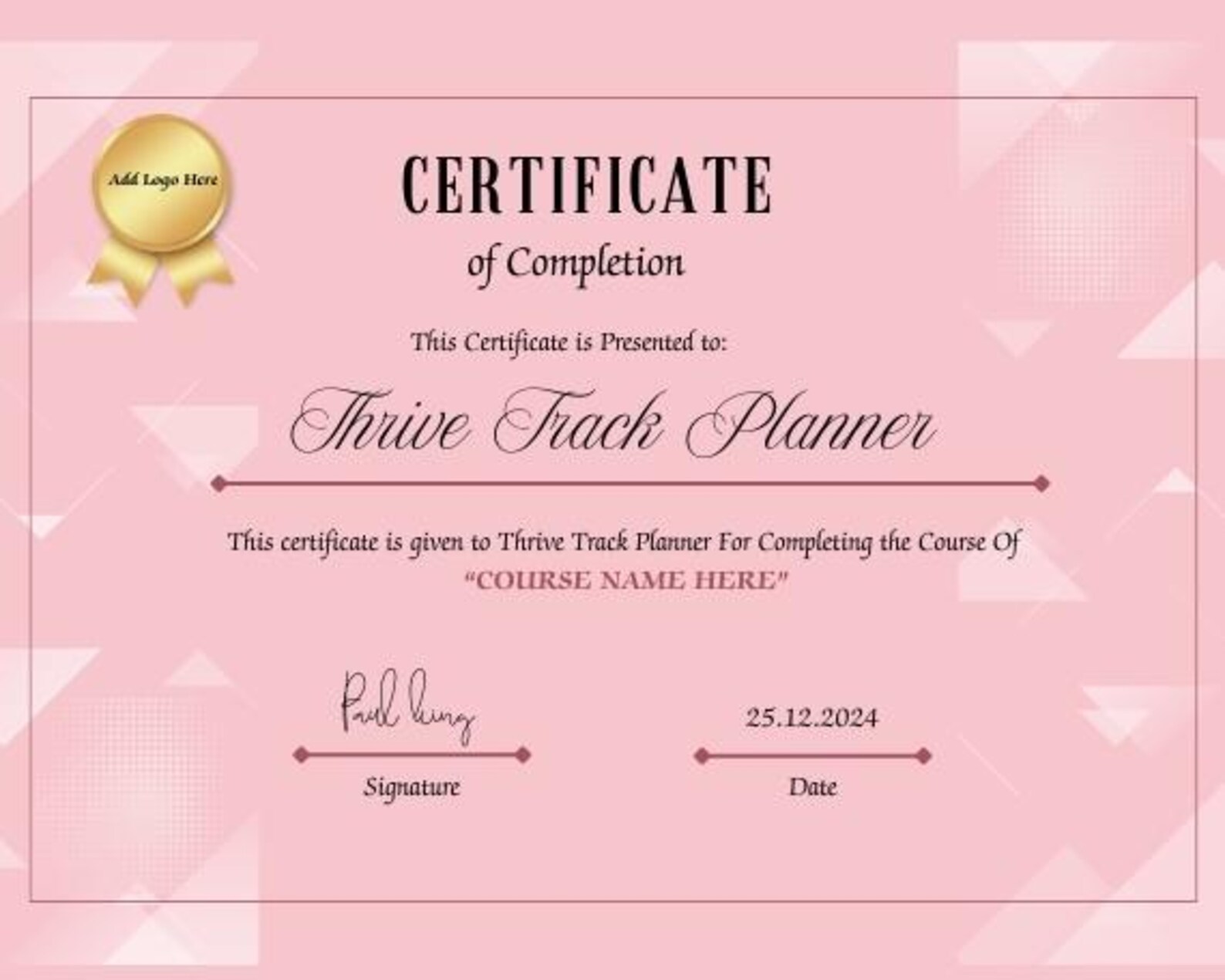 Editable Certificate Template, Customizable Certificate of Achievement ...