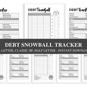 Debt Snowball Tracker Printable | Debt Payoff Planner, Snowball Method ...