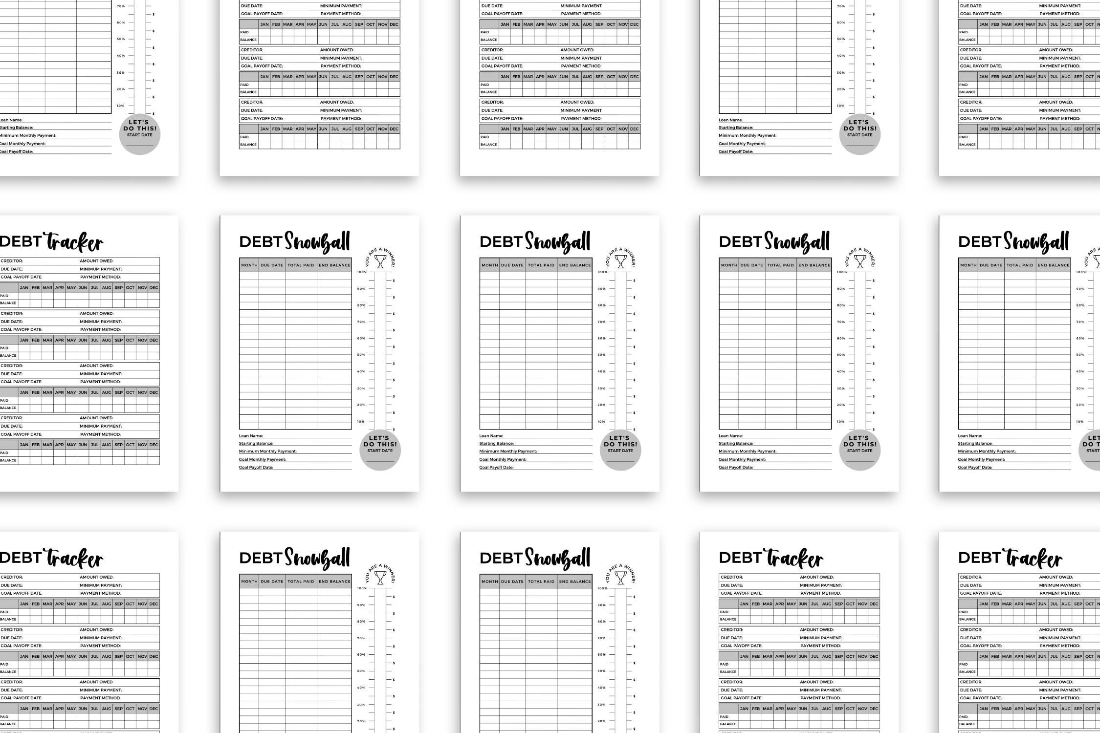 Debt Snowball Tracker Printable | Debt Payoff Planner, Snowball Method ...