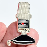Microphone Lapel Pin - CC529- Broadcast and Radio Pins - Etsy