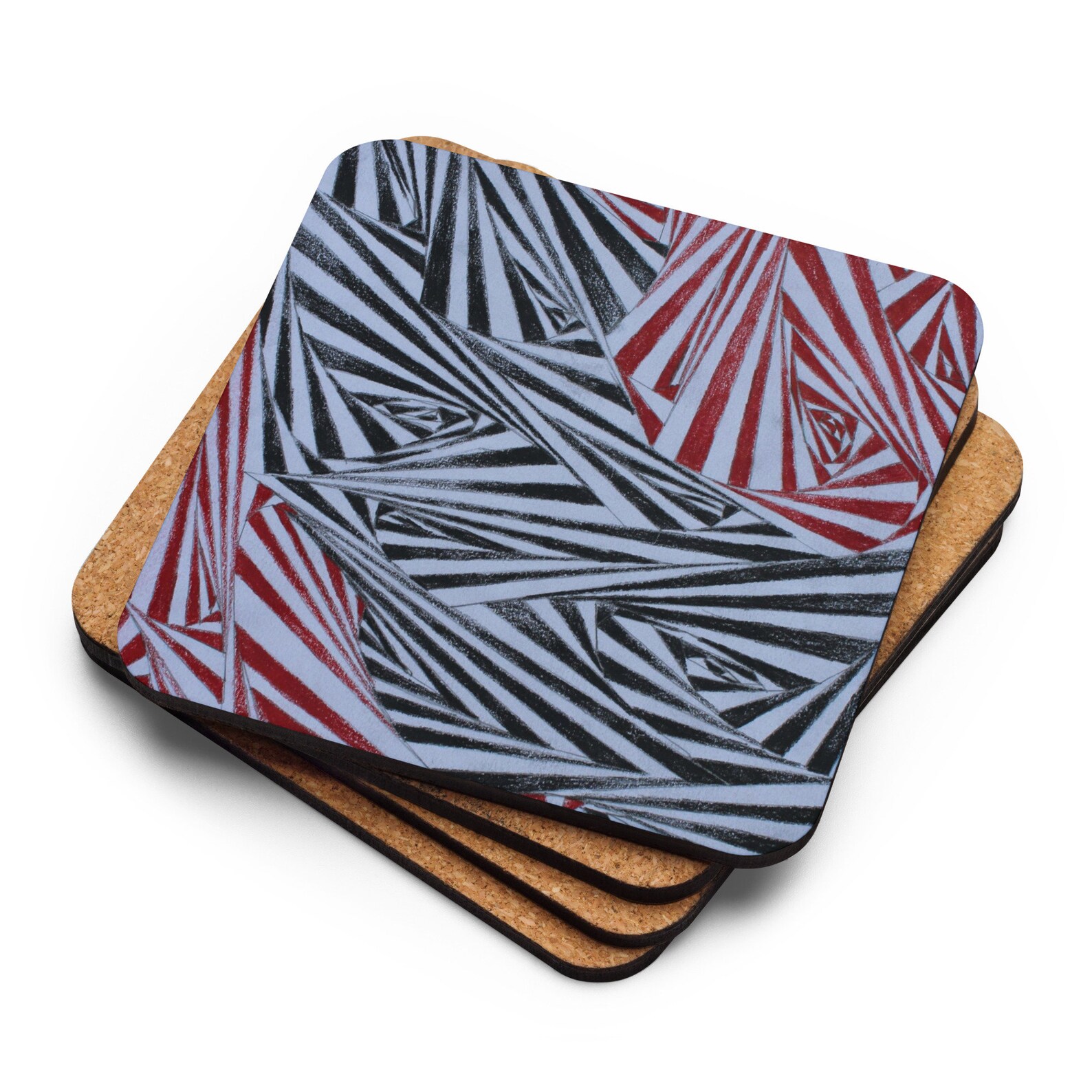 Crazed Carnival" Coaster (cork-back) - Cork Coaster Gloss Coaster ...