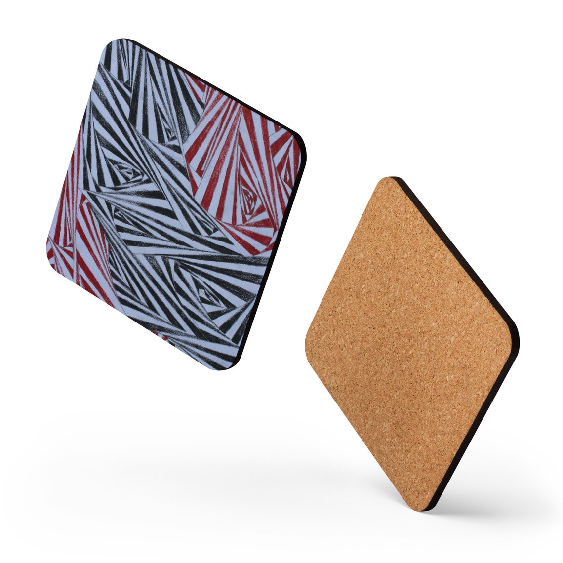 Crazed Carnival" Coaster (cork-back) - Cork Coaster Gloss Coaster ...