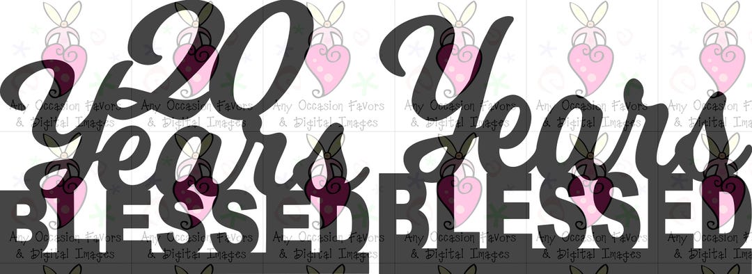 20 Years Blessed Cake Topper / Center Piece - Etsy