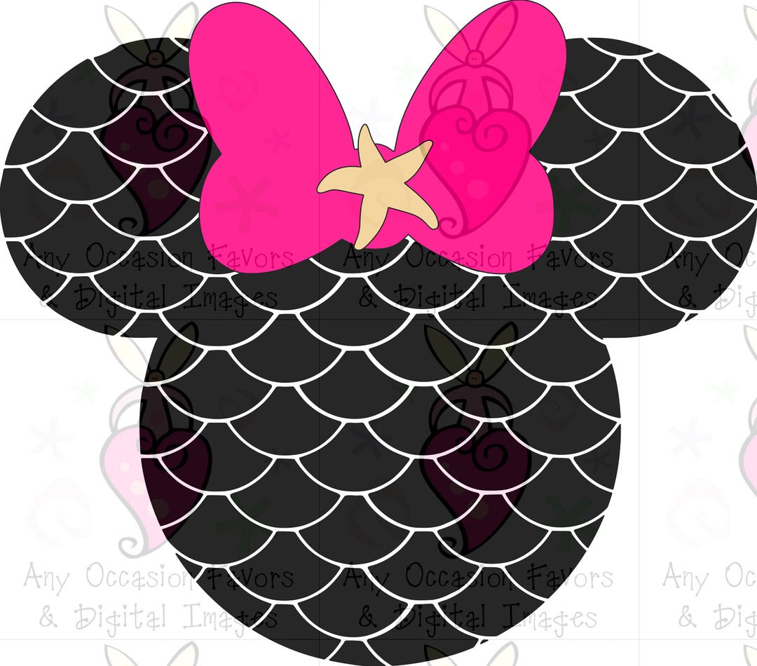 Minnie Mouse Mermaid Head SVG - Etsy