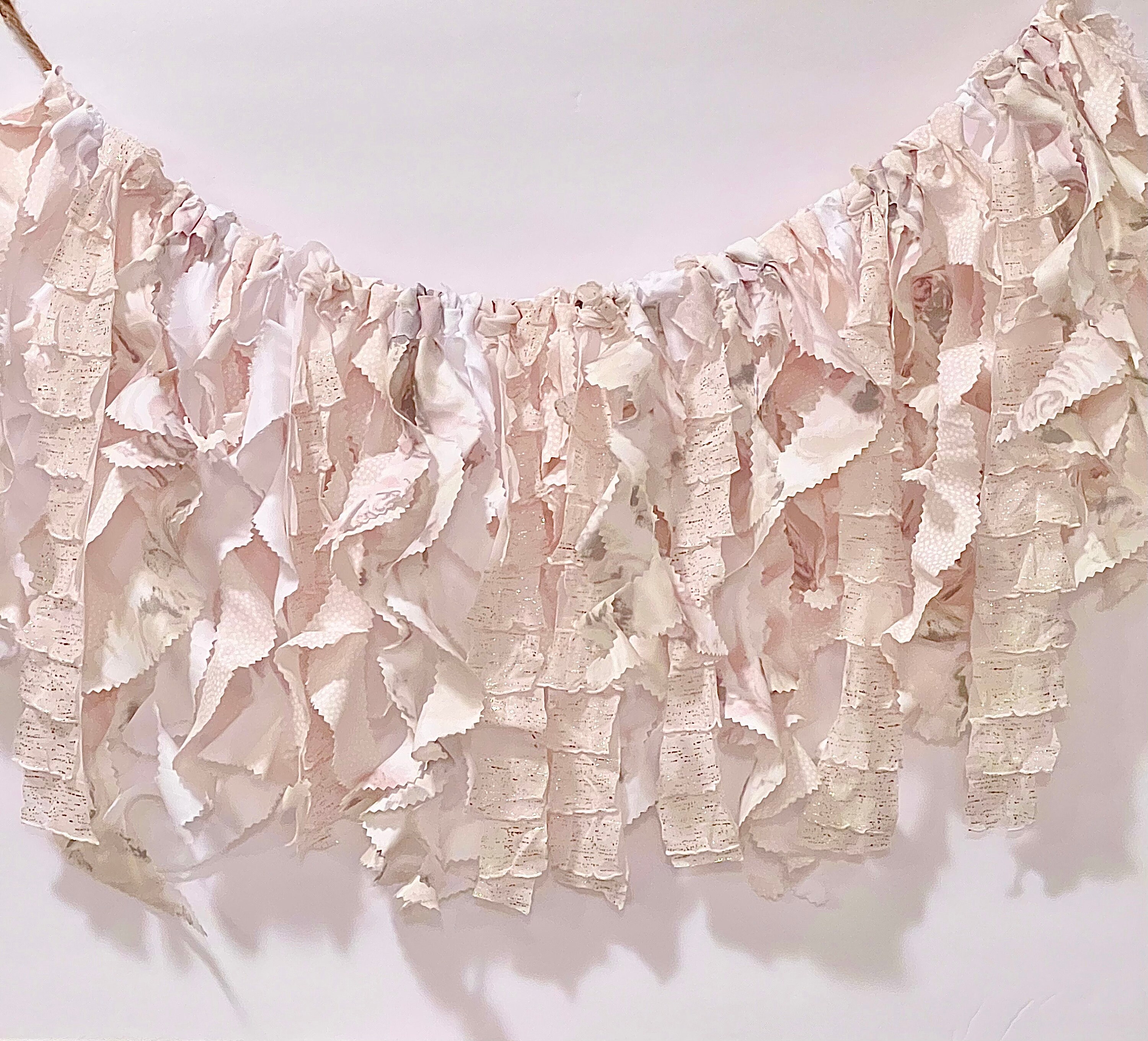 Pastel Pink Fabric Banner: Ruffle & Floral Nursery Garland - Etsy