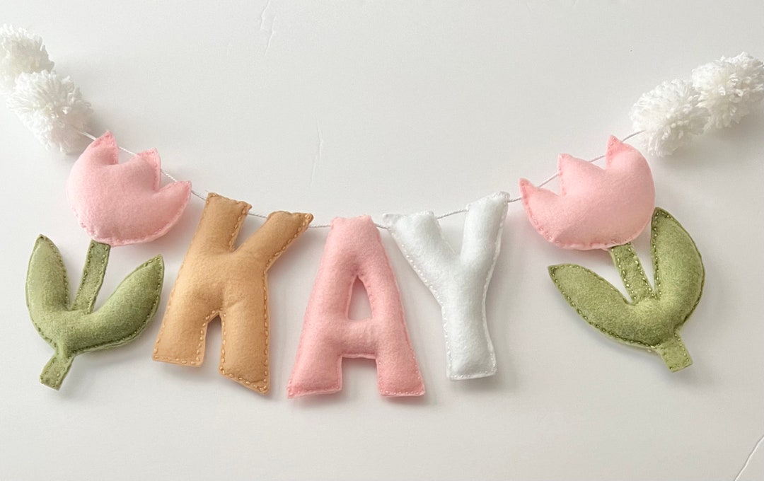 Tulip Girls Name Banner//flower Name Bannerflower Name Garland Name ...