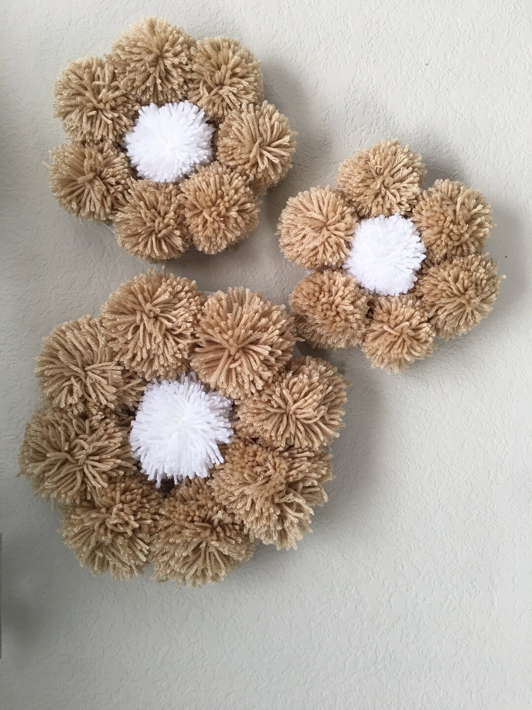 Boho Daisy Pom Pom//daisy Flower Pom Pom Daisy neutral Pom Pom ...