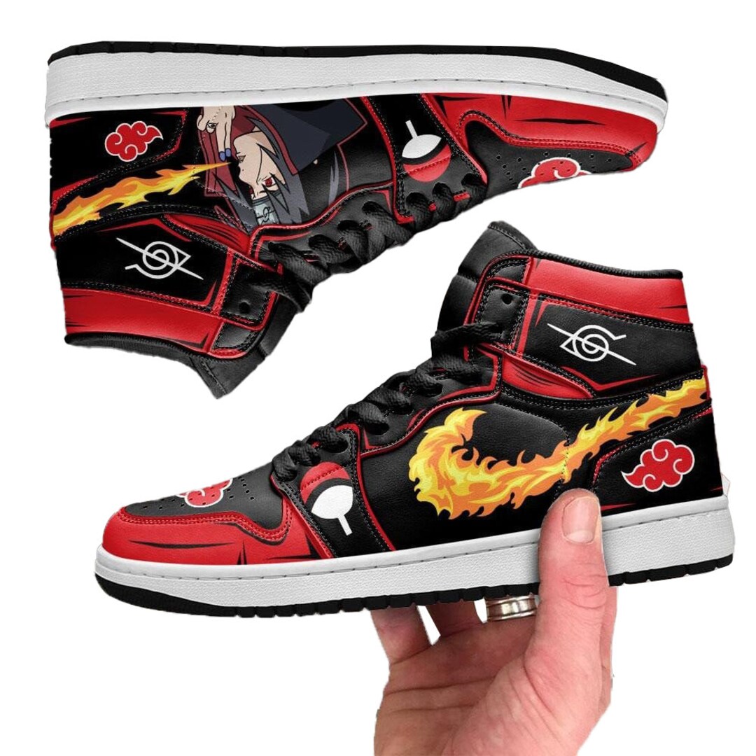 Akatsuki Itachi Fire Jutsu Custom Anime Shoes for Fans - Etsy