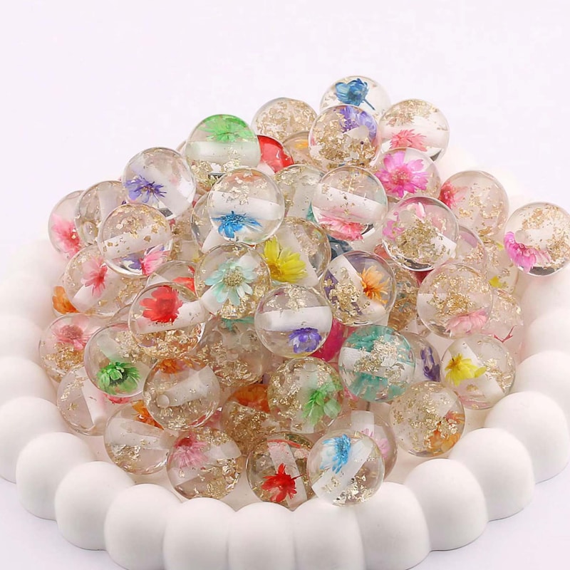 Resin Flower Beads - Etsy
