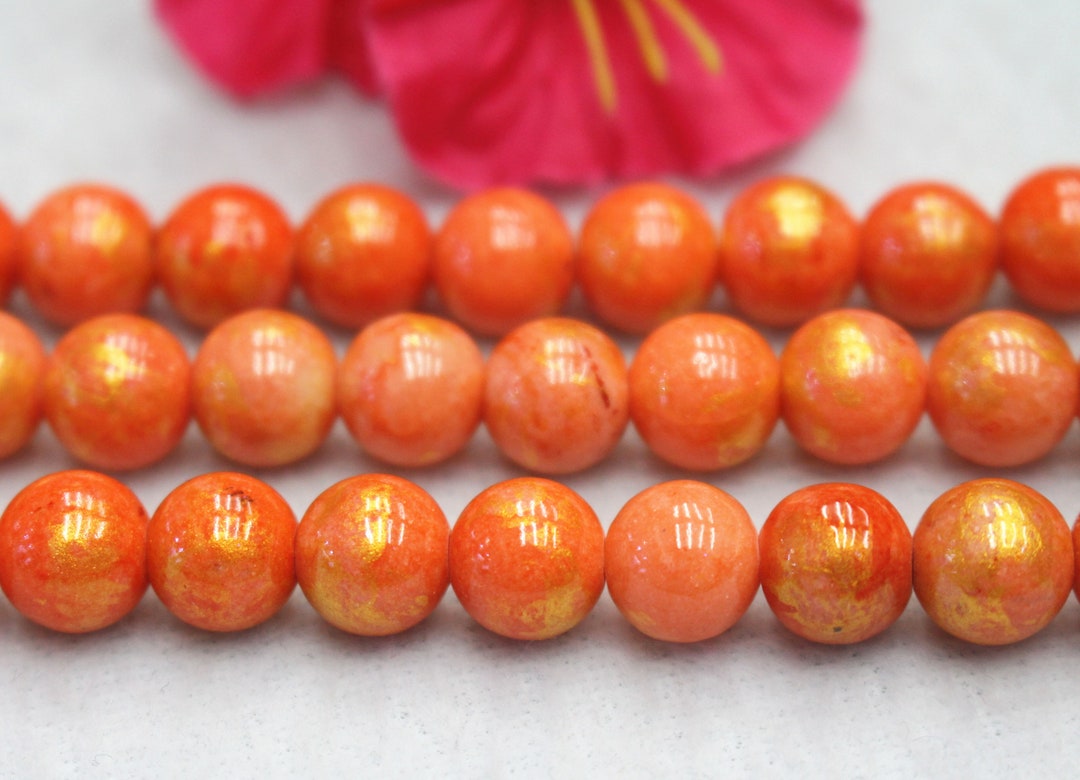 Orange Gold Jade Beads,red Mountain Jade Beads,red Malaysian Jade Beads ...