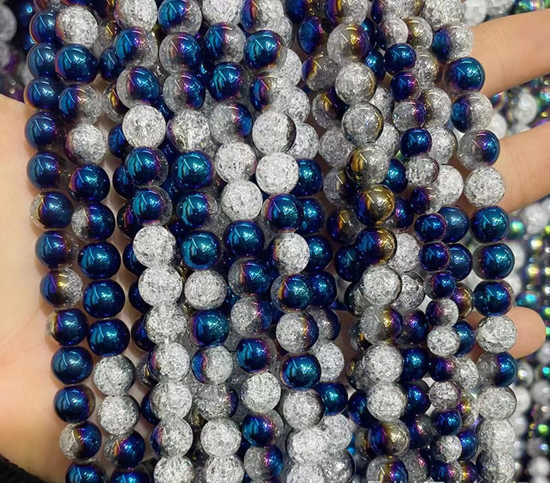 Rainbow Crystal Quartz Round Beads,electroplating Snow Rock Crystal ...