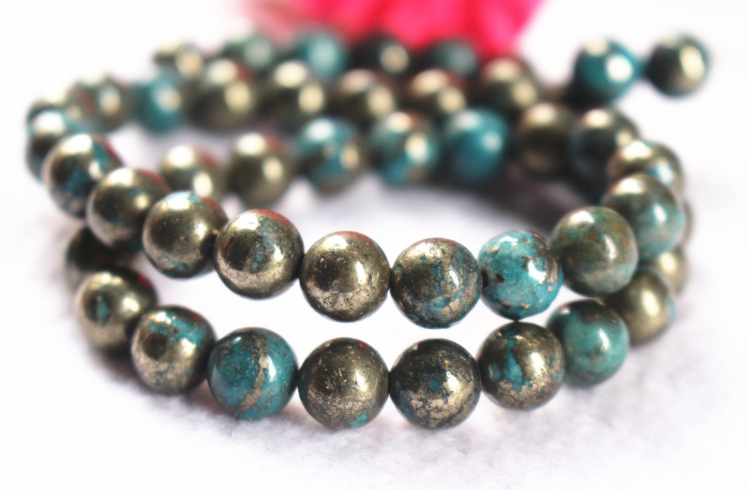 6mm 8mm 10mm 12mm Blue Iron Pyrite Smooth Round Beads,blue Iron Pyrite ...