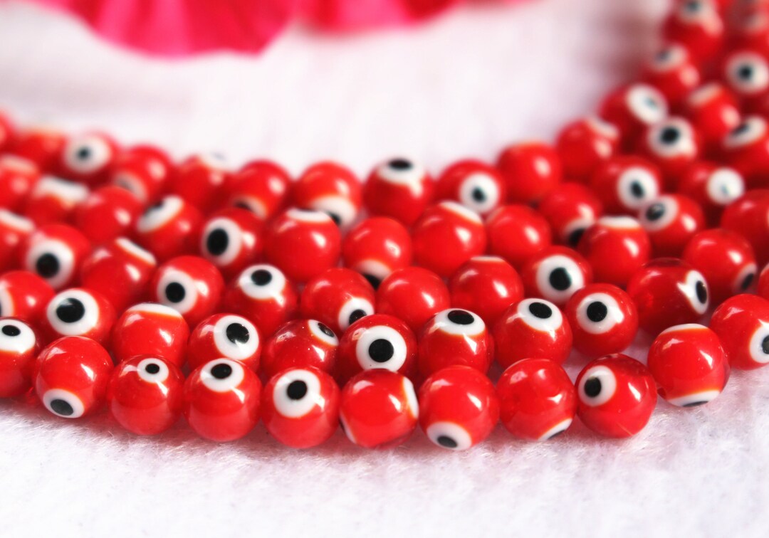 Evil Eye Beads Beads,6mm 8mm 10mm 12mm Red Evil Eyes Coloured Glaze ...