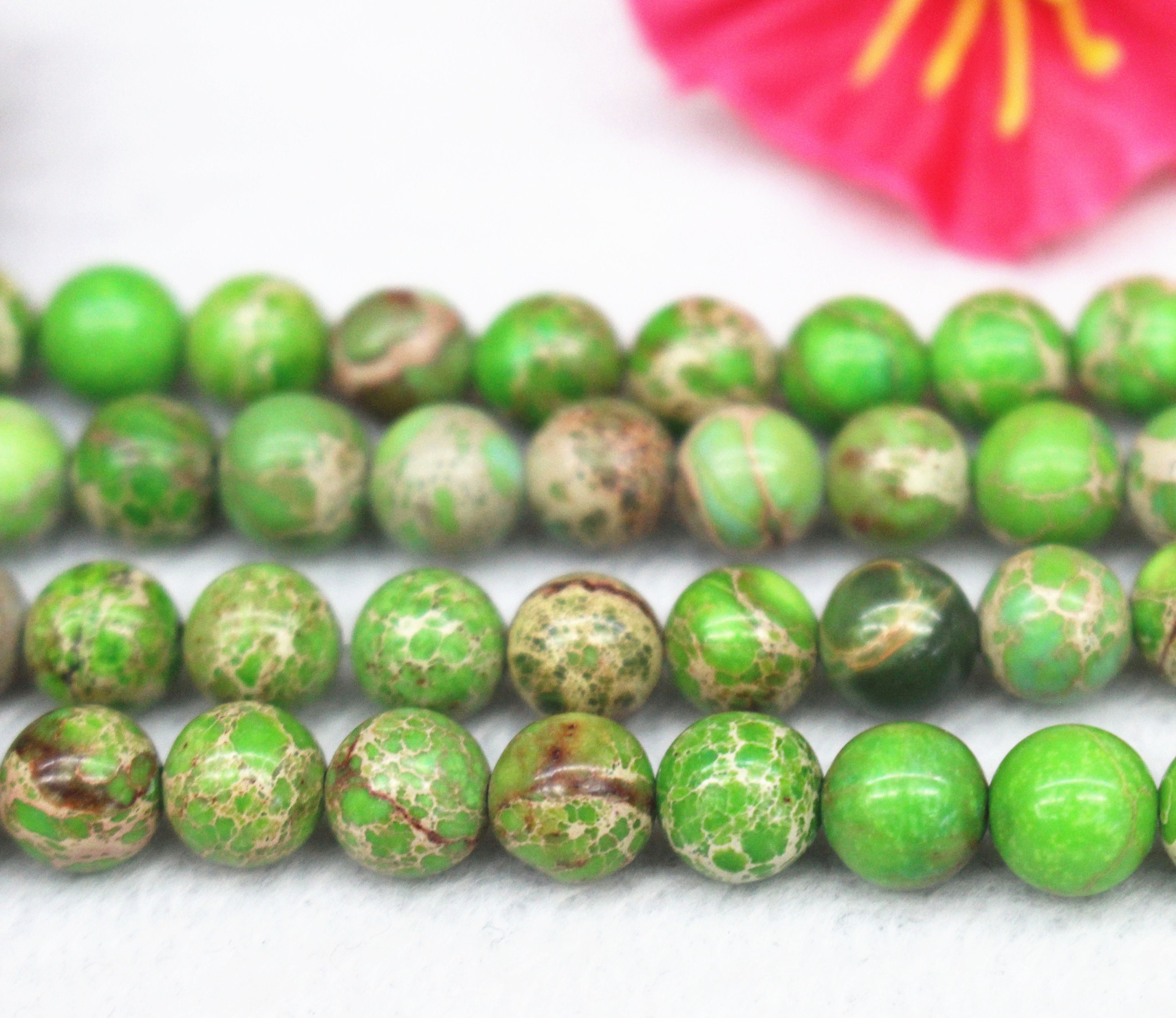 Natural Green Sea Sediment Jasper Gemstone Beads,6mm 8mm 10mm 12mm ...