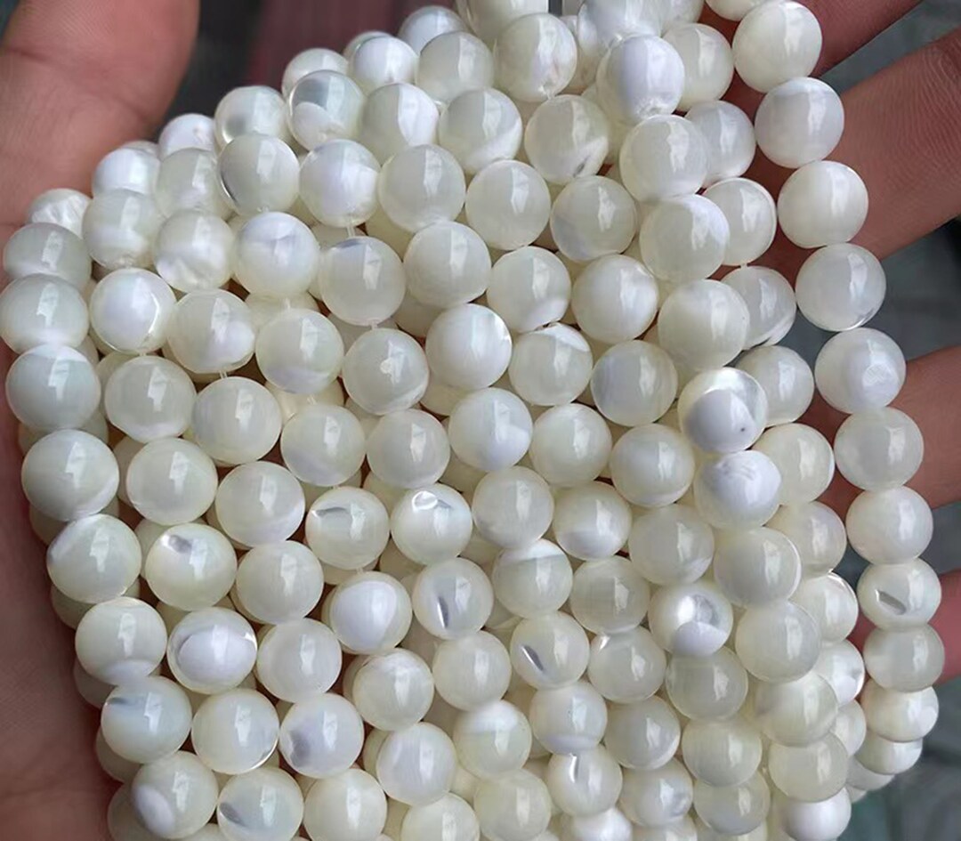 Natural White MOP Shell Beads,4mm 6mm 8mm 10mm 12mm 14mm White MOP ...