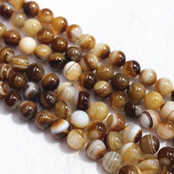 Brown Agate Beads - Etsy