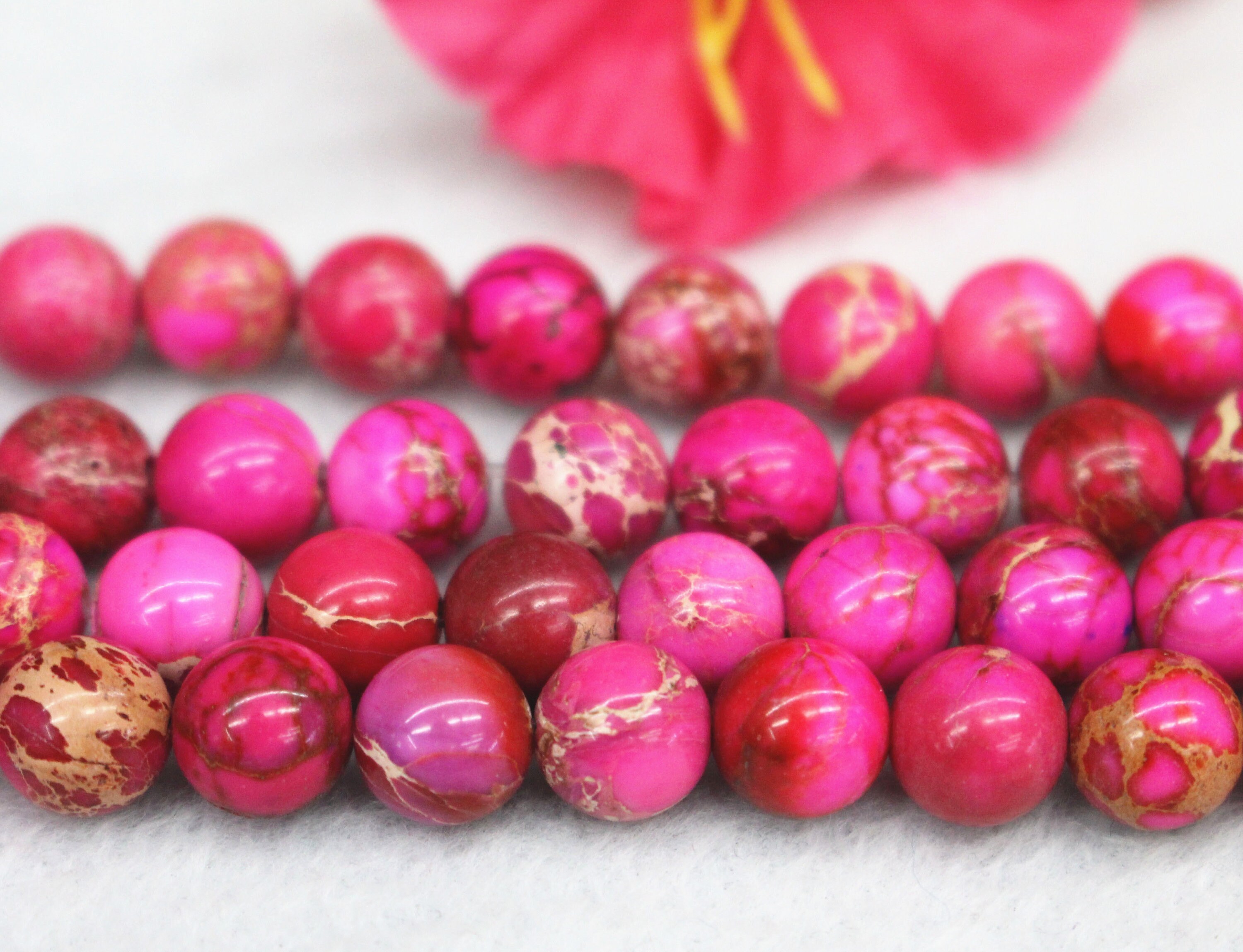 Natural pink Sea Sediment Jasper Gemstone Beads6mm 8mm 10mm | Etsy