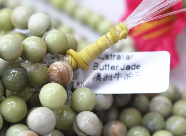 Natural Butter Jade Smooth and Round Beads,6mm 8mm 10mm 12mm African ...