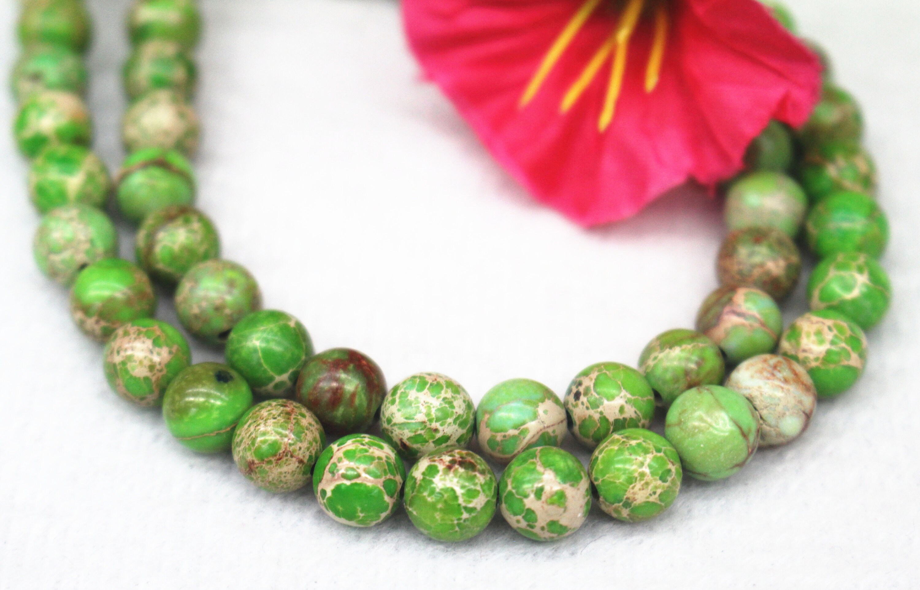 Natural Green Sea Sediment Jasper Gemstone Beads,6mm 8mm 10mm 12mm ...