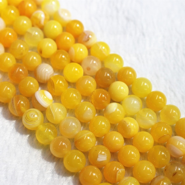 Yellow Agate Beads - Etsy