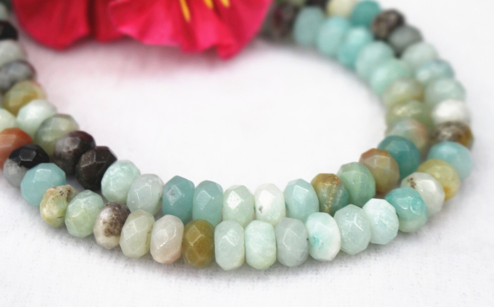 4x6mm 5x8mm Natural AA Amazonite Faceted Rondelle Beads,faceted ...
