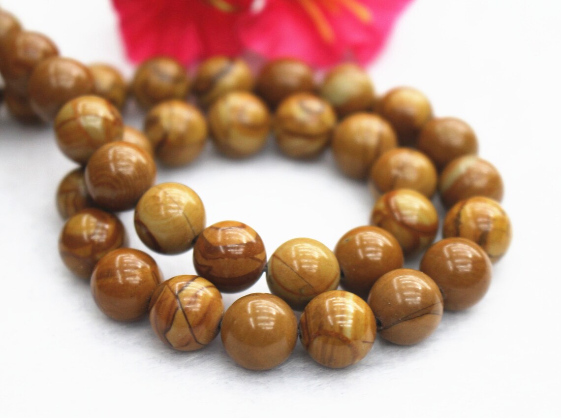 Natural A Wood Jasper Gemstone Beads6mm 8mm 10mm 12mm Wood - Etsy