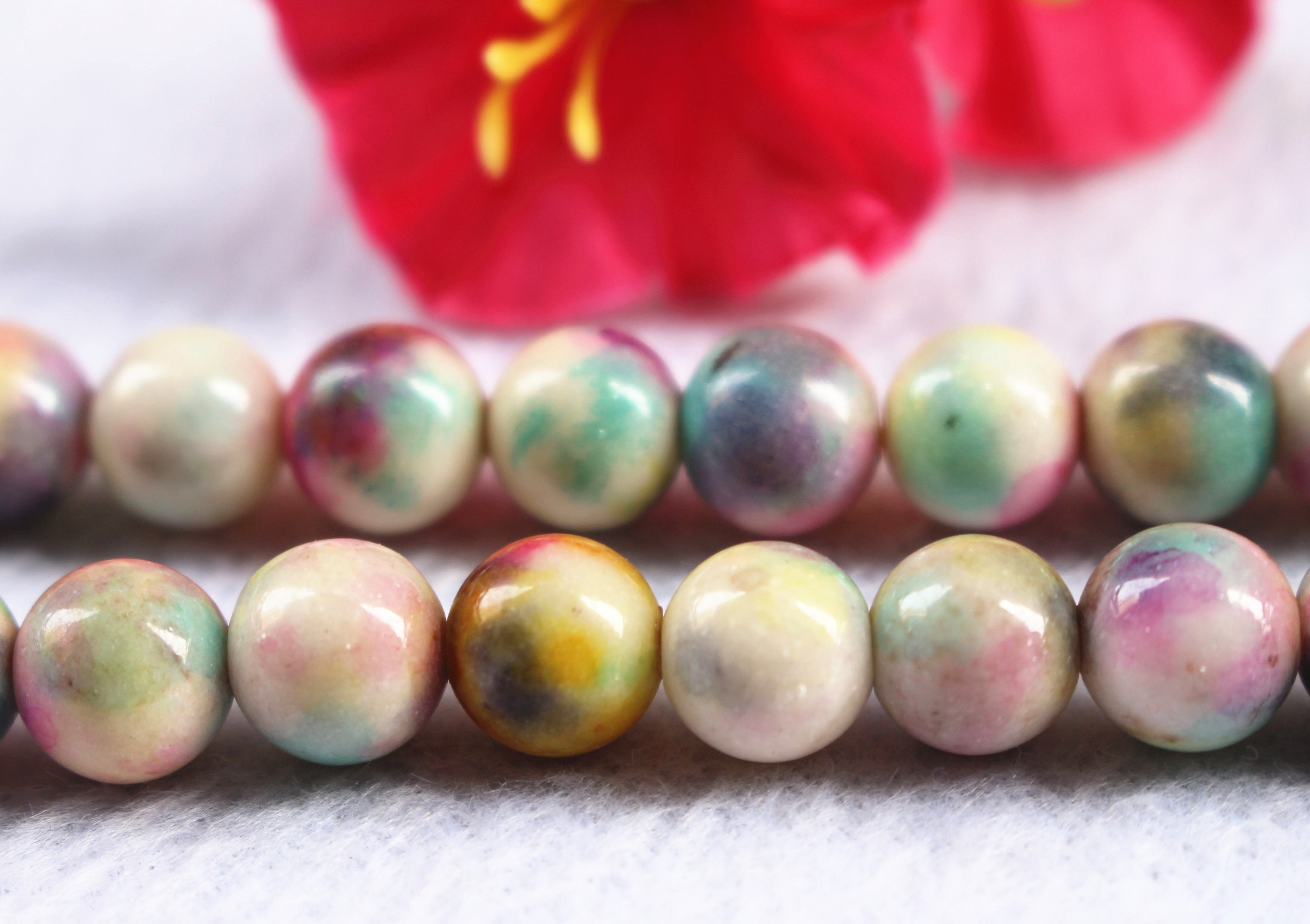 Rainbow Jade Smooth and Round Beads6mm 8mm 10mm 12mm Candy | Etsy