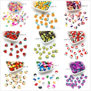 100pcs Clay Bead Soft Pottery Set Round Polymer Clay Spacer Bead Kit ...