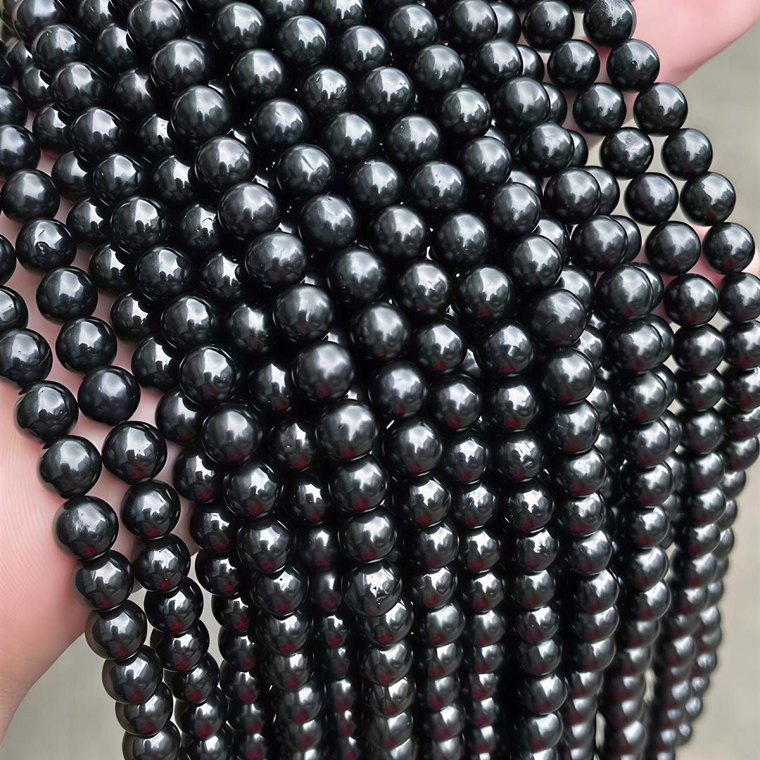 Natural Black Jet Stone Round Beads,6mm 8mm 10mm 12mm Black Gemstone ...