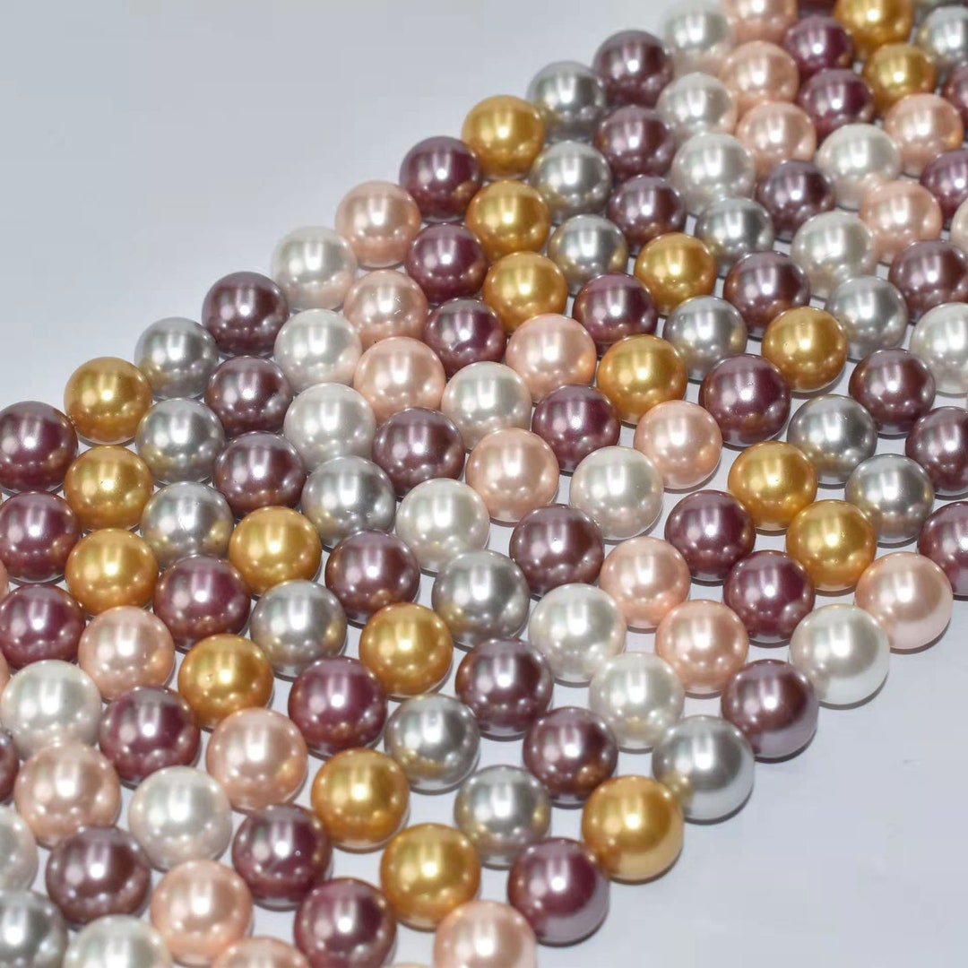South Mixed Color Sea Shell Pearls Round Beads,sea Shell Pearls Beads ...