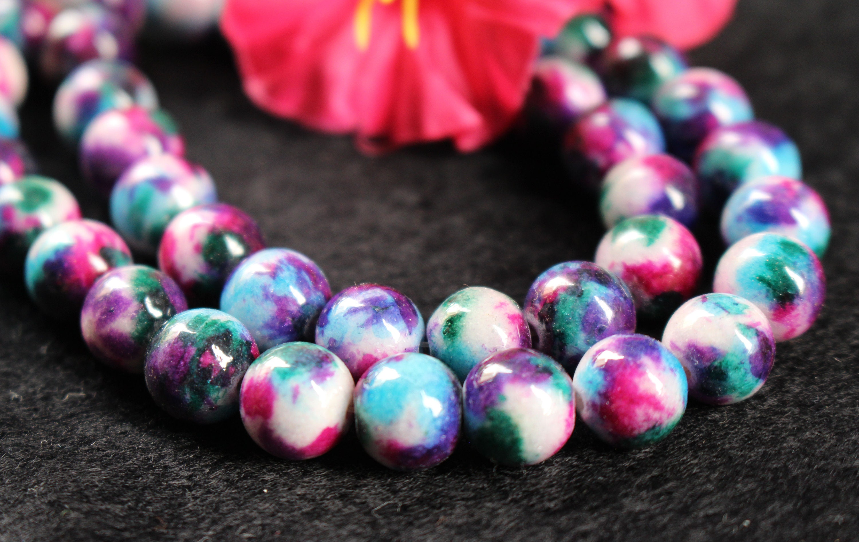 Rainbow Jade Smooth and Round Beads6mm 8mm 10mm 12mm Candy - Etsy