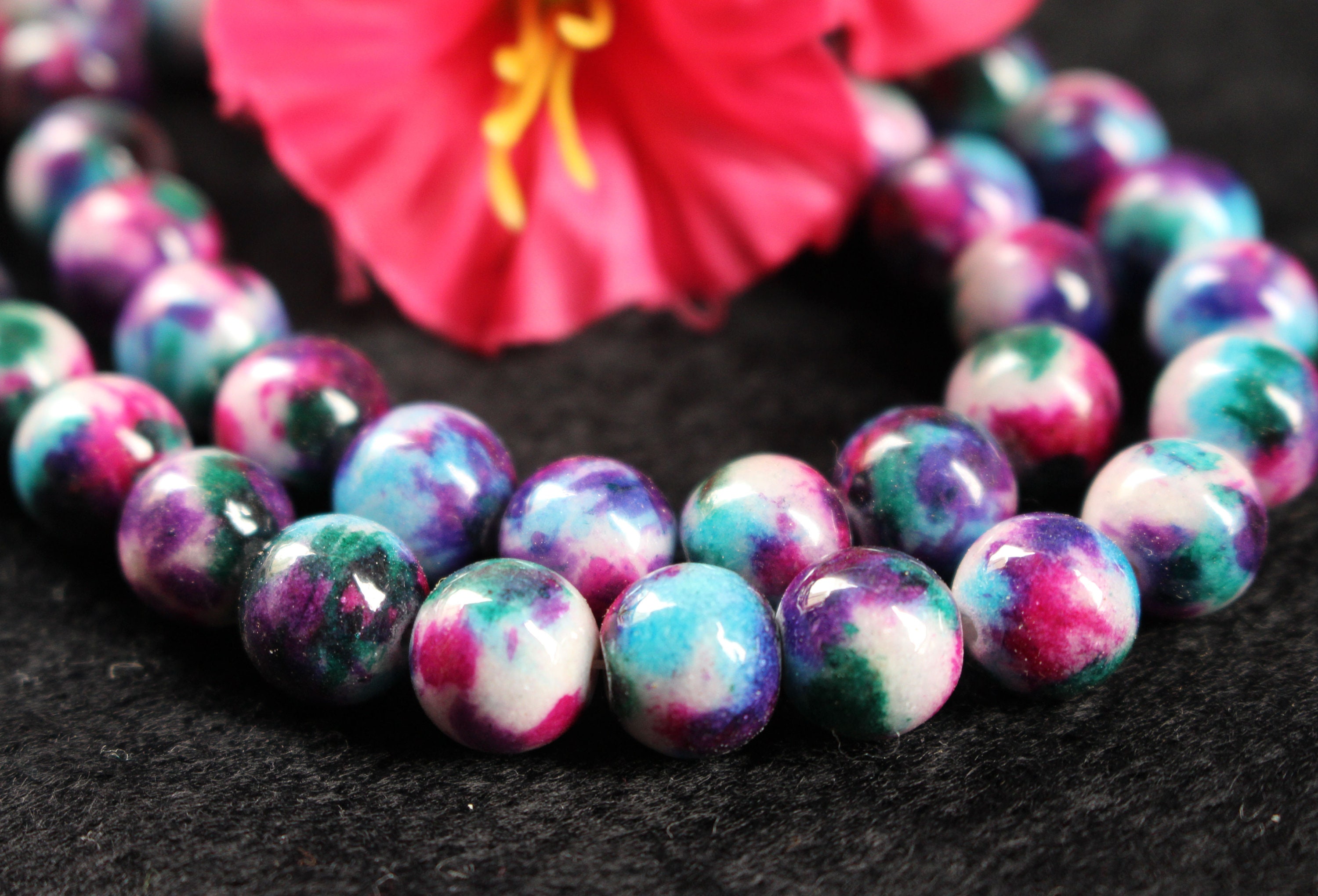 Rainbow Jade Smooth and Round Beads6mm 8mm 10mm 12mm Candy - Etsy