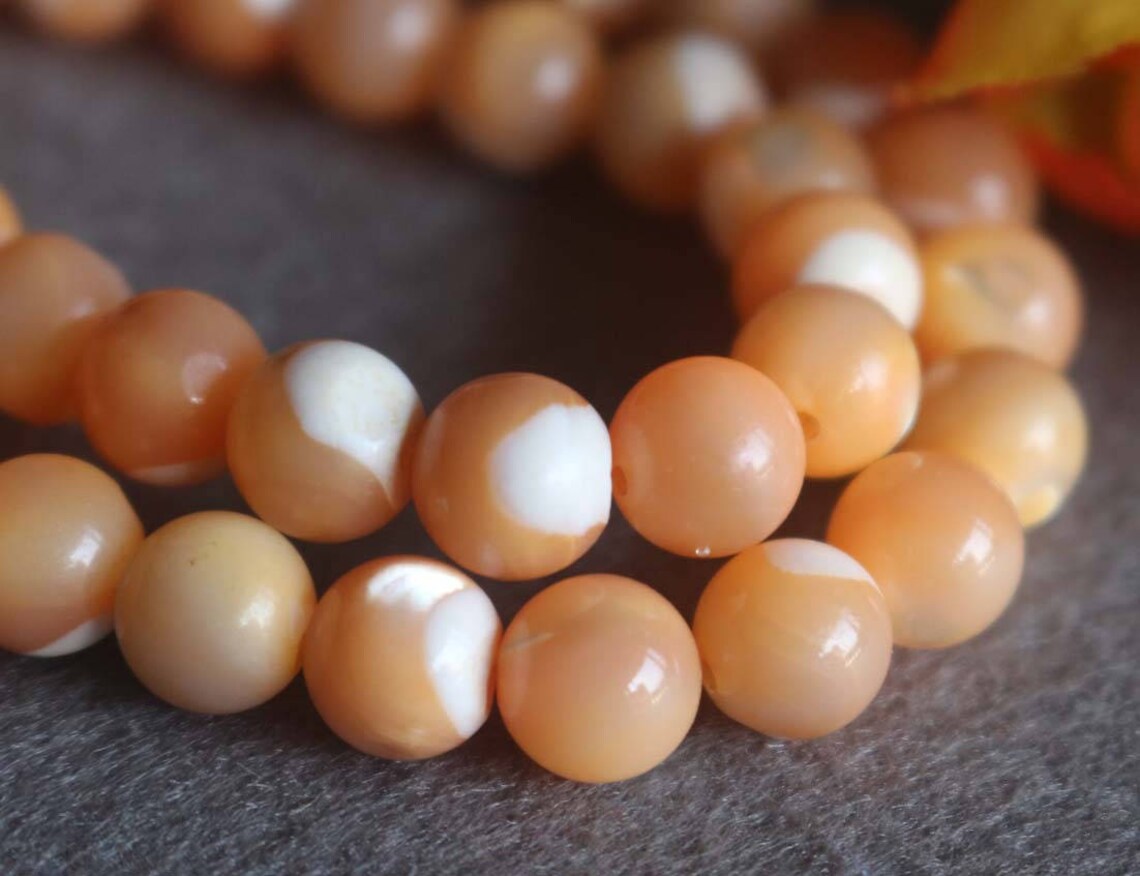 Natural Round Shell Beads 6mm 8mm Natural Yellow Shell - Etsy