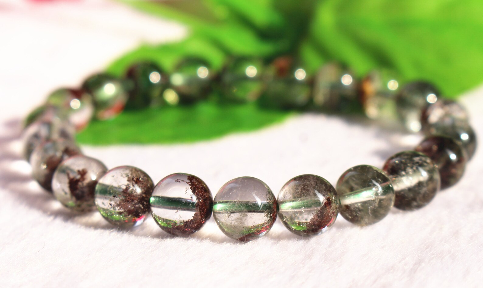 Beaded Bracelets,naturalaa Genuine Green Phantom Quartz Bracelet ...