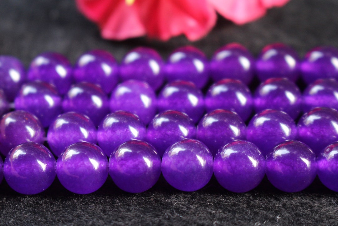 Purple Jade Beads,4mm 6mm 8mm 10mm 12mm 14mm Purple Jade Smooth and ...