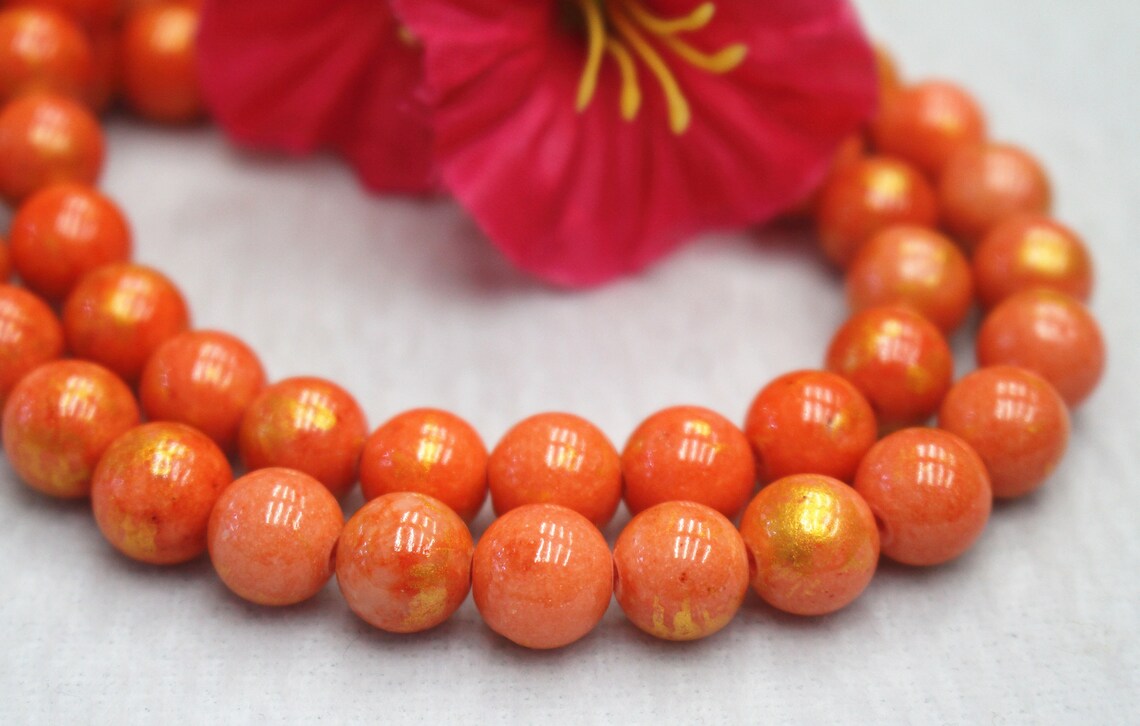 Orange Gold Jade Beads,red Mountain Jade Beads,red Malaysian Jade Beads ...