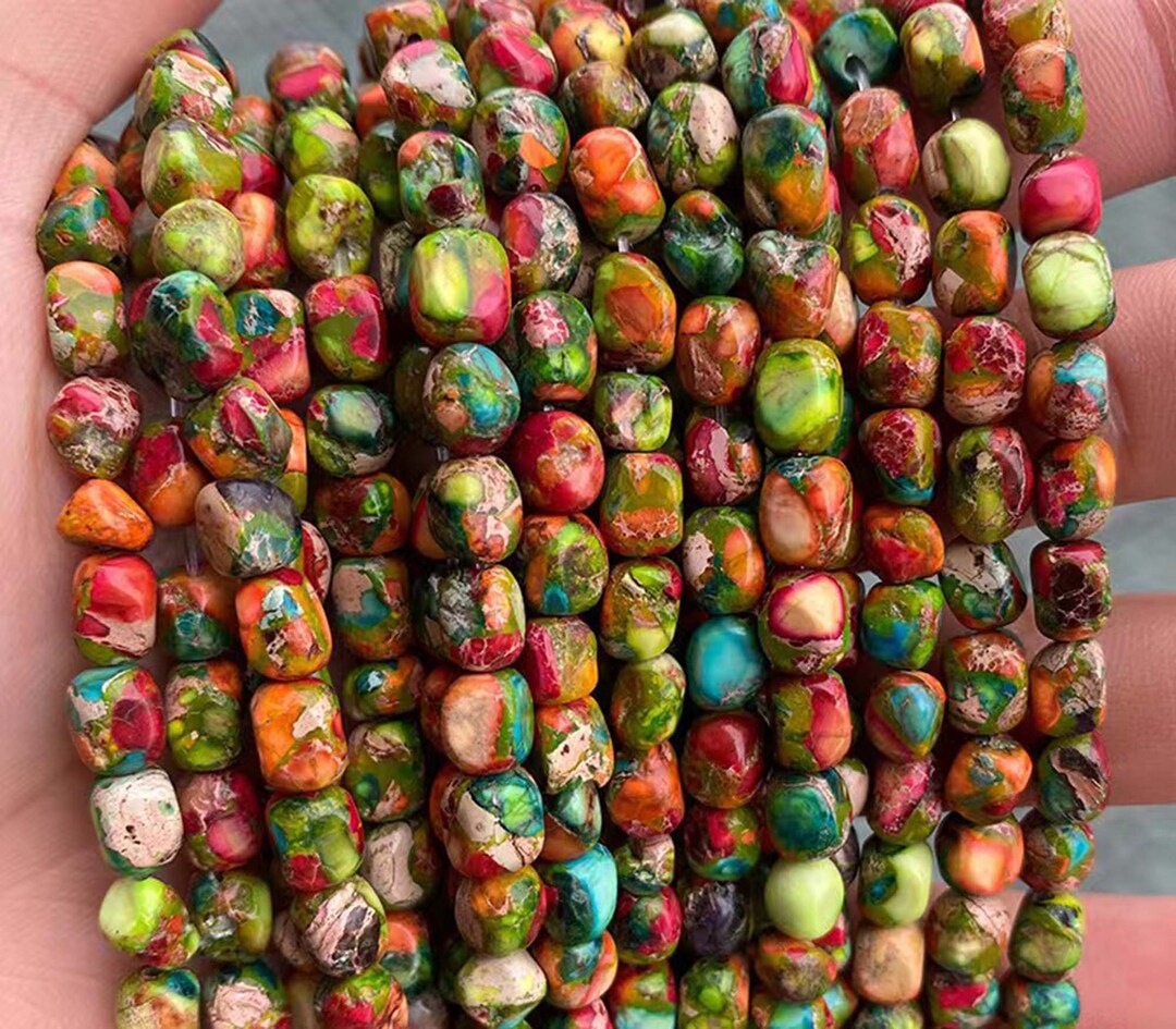 Natural Multicolor Sea Sediment Jasper Beads,5x7mm Nugget Sea Sediment ...