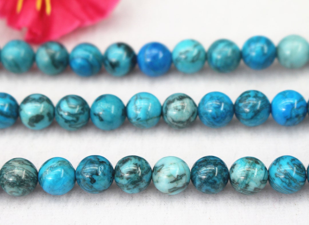 Natural Blue Jasper Smooth and Round Beads,6mm 8mm 10mm 12mm Blue ...